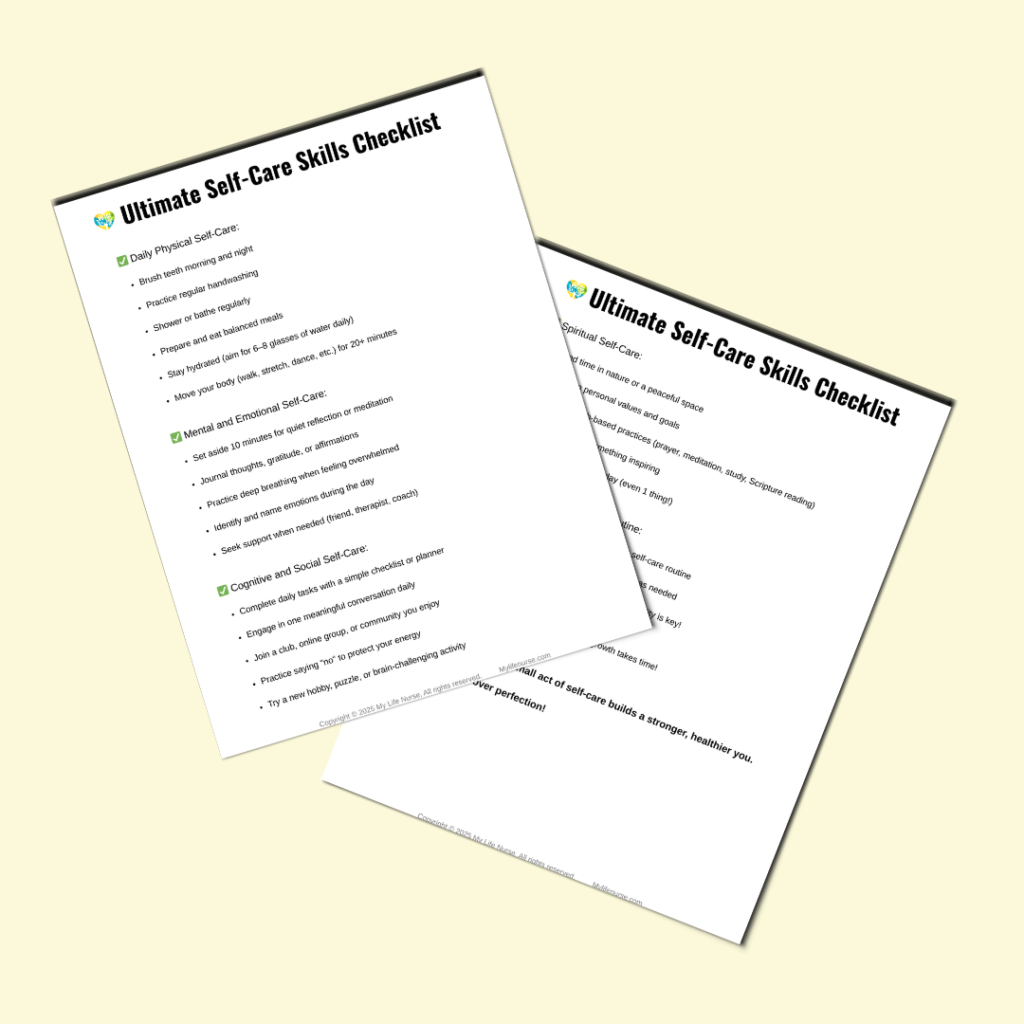 The Ultimate Self-Care Skills Checklist - My Life Nurse